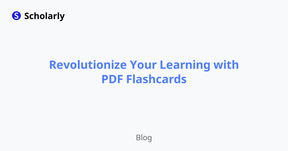 Revolutionize Your Learning with PDF Flashcards - Scholarly Blog Revolutionize Your Learning with PDF Flashcards - Scholarly Blog