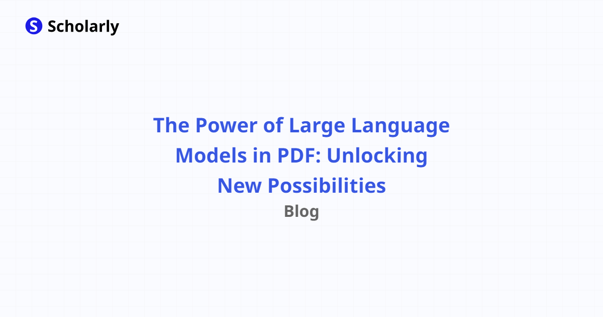 The Power of Large Language Models in PDF: Unlocking New Possibilities ... The Power of Large Language Models in PDF: Unlocking New Possibilities ...