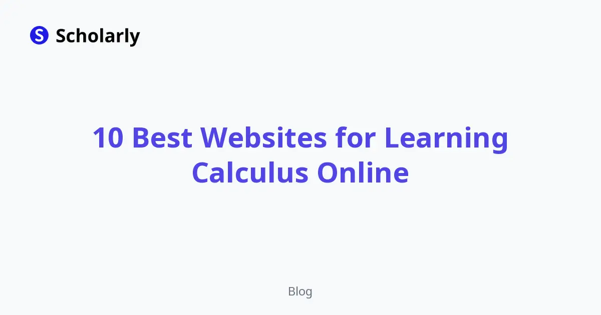 10 Best Websites for Learning Calculus Online | Scholarly