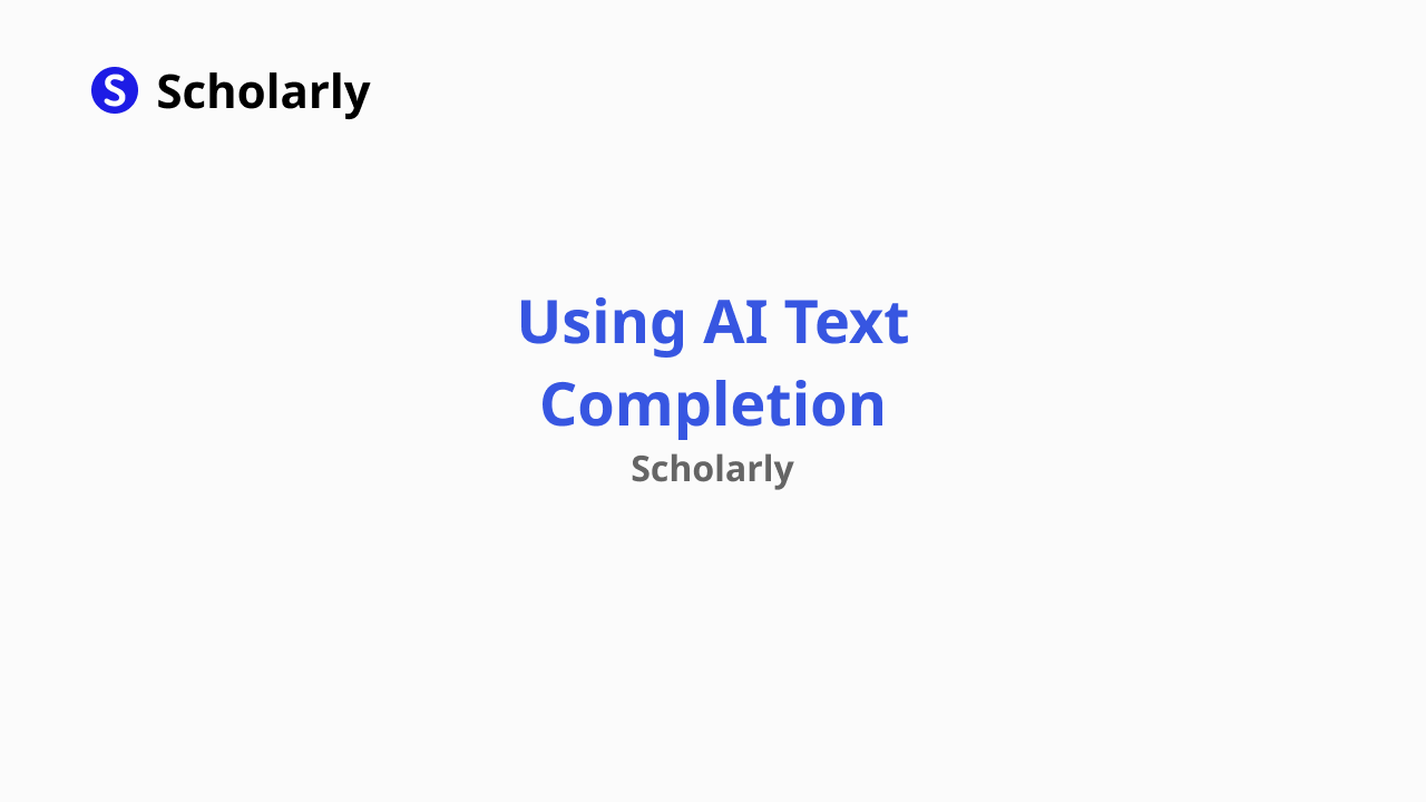 Scholarly - Personal AI Tutor